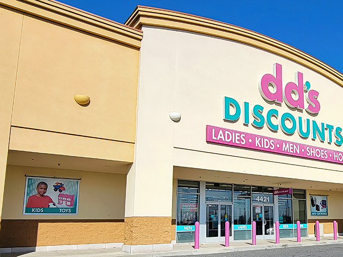 The iconic pink and teal signage beckons like a retail oasis in the desert of full-price shopping. Bargain hunters, your mothership has landed.