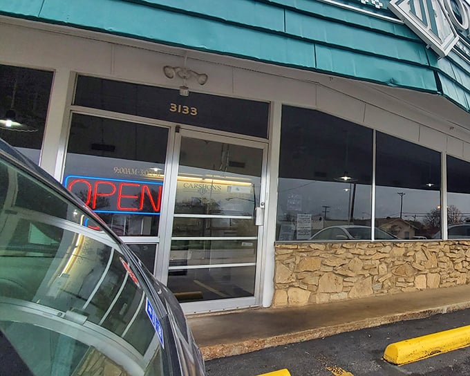 The iconic green exterior of Carshon's isn't flashy, but like all great delis, the real show happens inside where sandwich magic awaits.