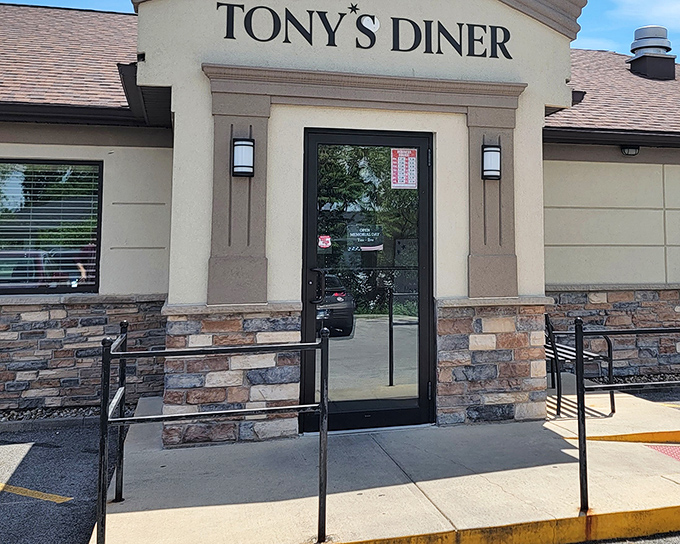 The unassuming exterior of Tony's Diner hides culinary treasures within. Like finding a Picasso at a yard sale, this Bloomington gem rewards those who venture inside.