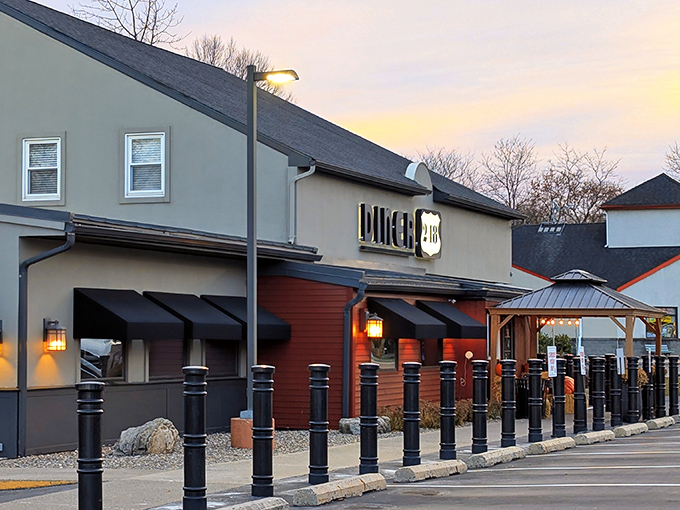 The bright red exterior of Diner 248 stands like a beacon of comfort food hope along Route 248 in Easton, beckoning hungry travelers with its classic charm.
