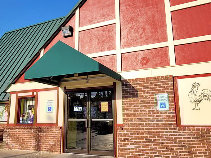 The red brick exterior with its jaunty green awning doesn't scream "food paradise," but that's the beauty of hidden gems—they let the food do the talking.