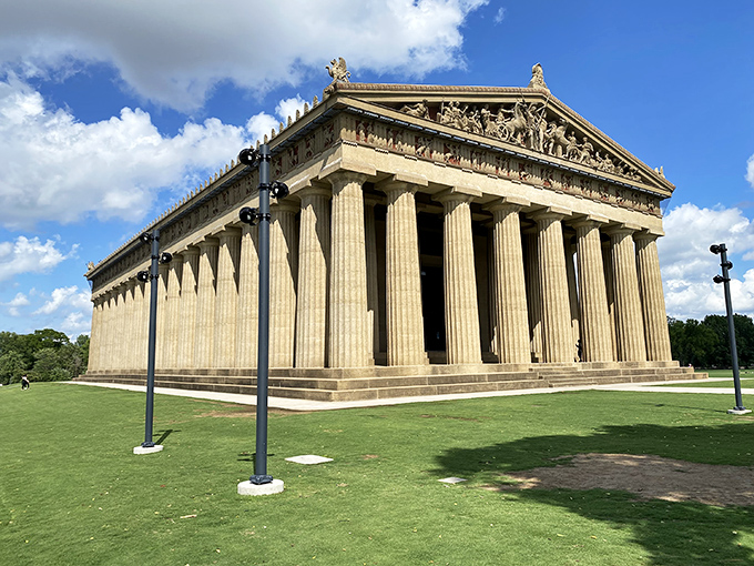 Ancient Greece meets the American South in this architectural marvel. Nashville's Parthenon stands majestically against Tennessee skies, a limestone testament to classical ambition.