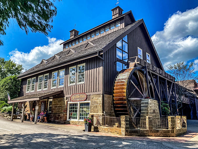 The historic Ye Olde Mill stands proudly against an Ohio blue sky, its wooden water wheel ready to churn&mdash;much like they've been churning ice cream since 1914. 