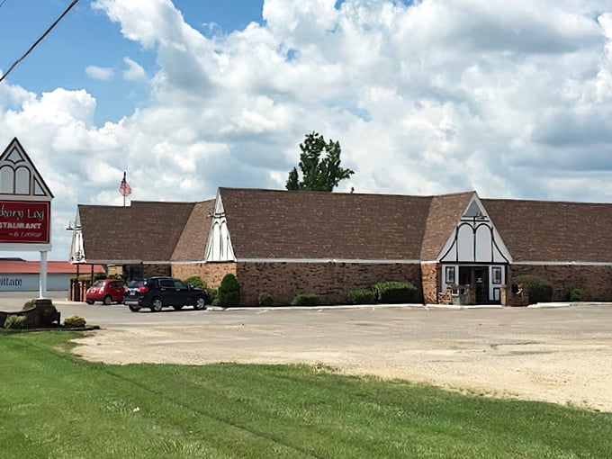This unassuming exterior hides Missouri's best-kept barbecue secret, where parking spots are earned, not given.