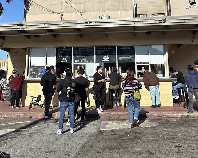 The yellow-trimmed exterior of Beep's stands like a time capsule of burger perfection, beckoning hungry San Franciscans with its retro charm.