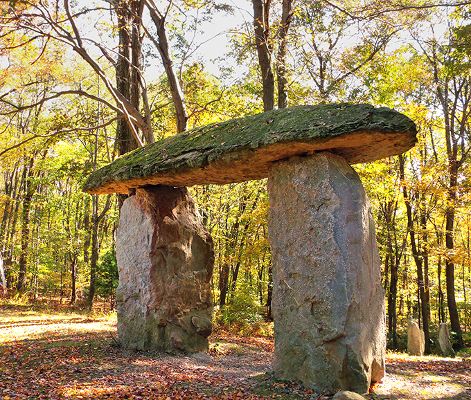 The stone labyrinth invites contemplative wandering, like nature's own meditation app but without the subscription fees.