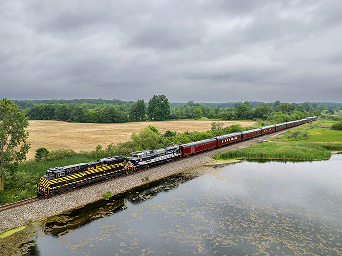 The maroon and yellow engines cut through verdant valleys like time travelers, connecting us to an era when life moved at the pace of steel on rails.