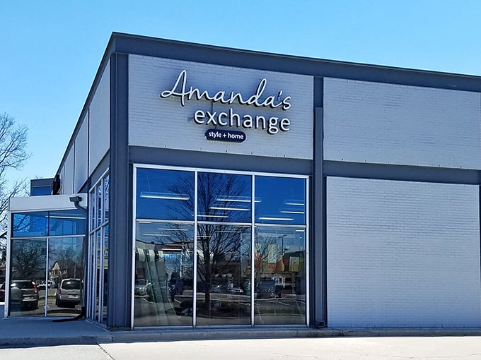 The sleek exterior of Amanda's Exchange belies the treasure trove within. Modern design meets bargain hunter's paradise in this Carmel gem.
