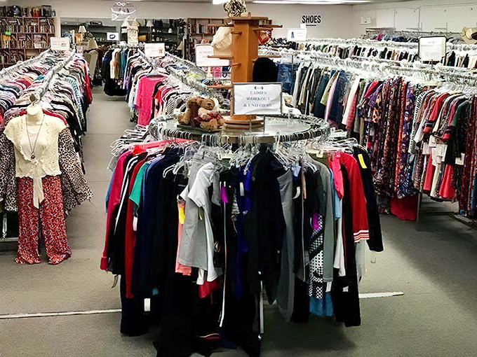 The unassuming exterior of Etc Consignment Shoppe hides a treasure trove within, proving you should never judge a store by its cinder blocks.