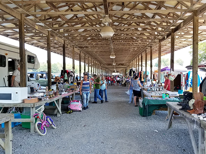 The covered walkways stretch like wooden-beamed tunnels to retail wonderland, where one person's castoffs become another's prized possessions.