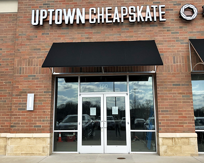 The unassuming brick exterior hides a fashion treasure trove within, like finding a speakeasy for your wardrobe instead of your whiskey.