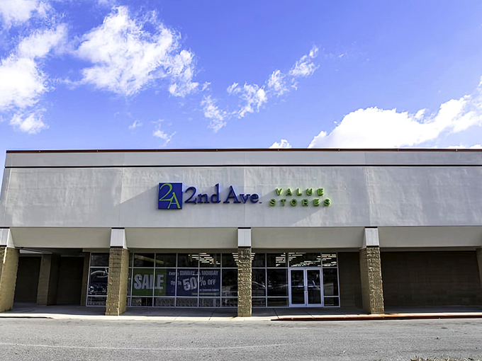 The unassuming exterior of 2nd Ave Thrift Superstore belies the treasure trove within. Like a Vegas casino, there are no windows to distract you from the mission ahead.