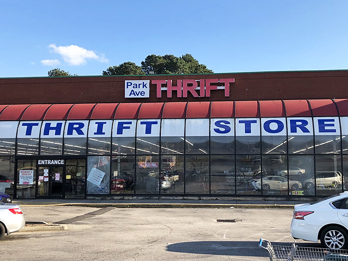 The unassuming storefront hides a treasure hunter's paradise within. Like finding a secret passage to Narnia, but with vintage jackets instead of talking lions.