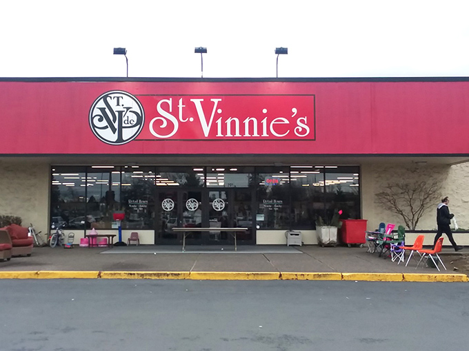 The unassuming storefront that houses Eugene's greatest treasure hunt. Behind that iconic red sign lies a wonderland of possibilities waiting to be discovered.
