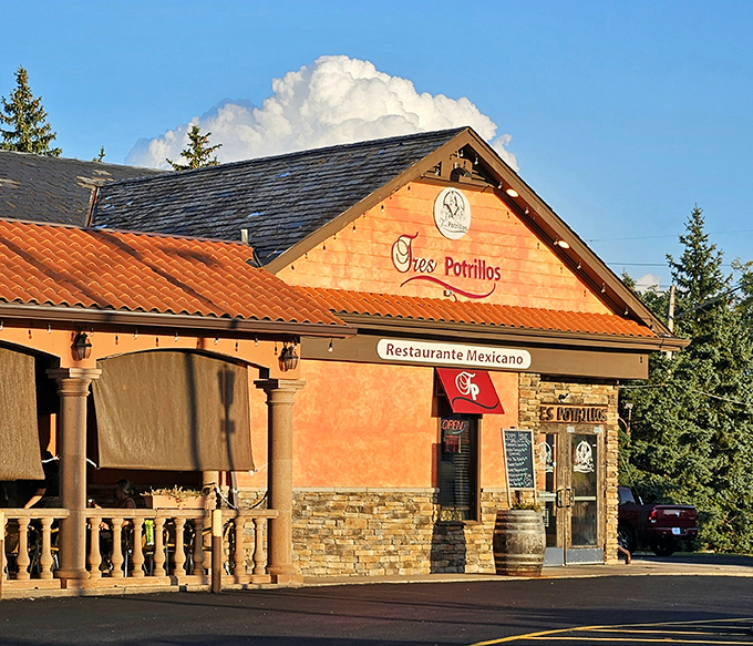 The terracotta-hued exterior of Tres Potrillos stands like a slice of Jalisco against Ohio's skyline. Those clay roof tiles aren't just for show&mdash;they're promising authentic flavors inside.