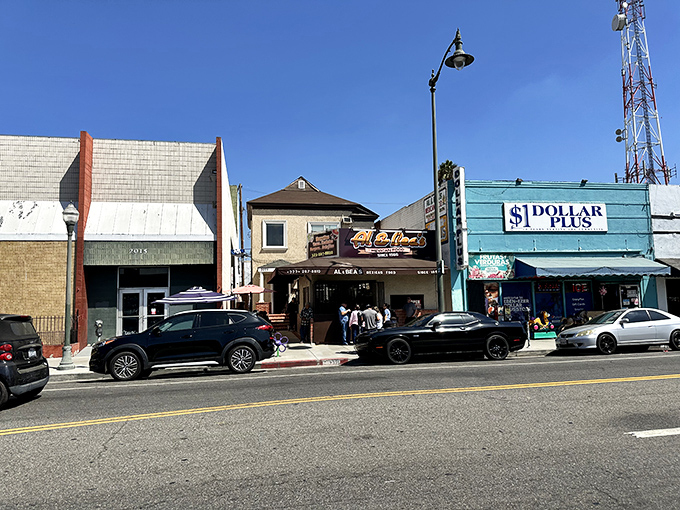 The unassuming storefront of Al & Bea's stands like a culinary lighthouse in Boyle Heights, its vintage sign promising Mexican treasures within.