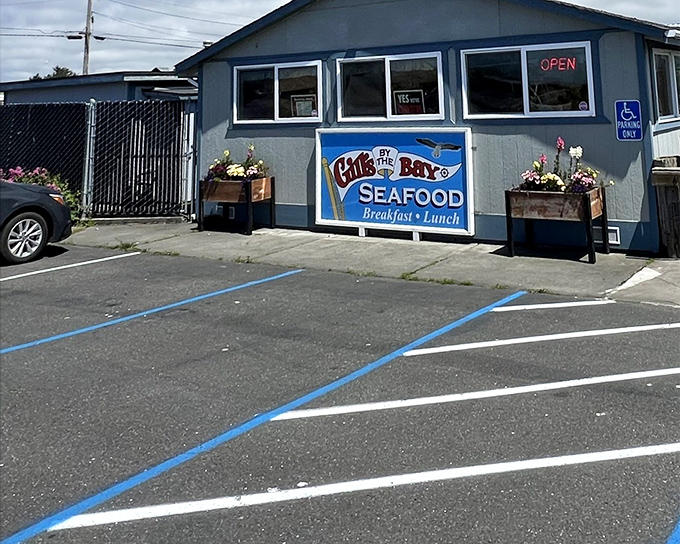 The unassuming blue exterior of Gill's By the Bay proves once again that culinary treasures often hide in plain sight along California's northern coast.