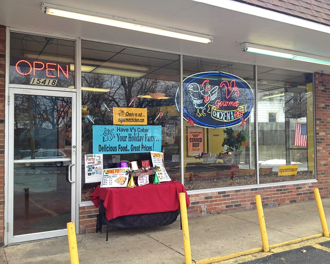 The unassuming storefront of V's Gourmet Chicken might not stop traffic, but trust me&mdash;your taste buds will slam on the brakes once you're inside.