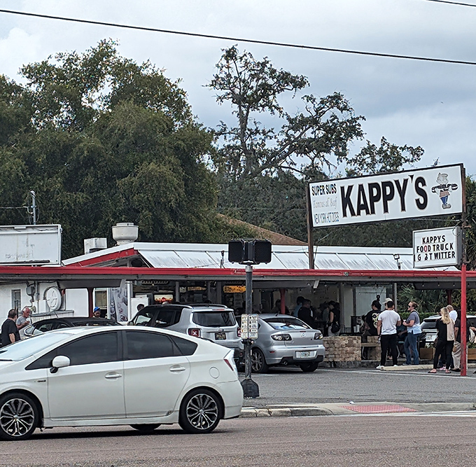 The unassuming exterior of Kappy's Subs stands as a beacon of hope for the hungry. No fancy frills, just the promise of satisfaction ahead.
