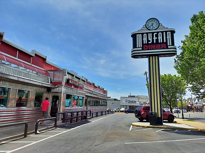 That gleaming stainless steel exterior isn't trying to be retro-cool &ndash; it's authentically vintage, standing proud on Frankford Avenue since 1932.