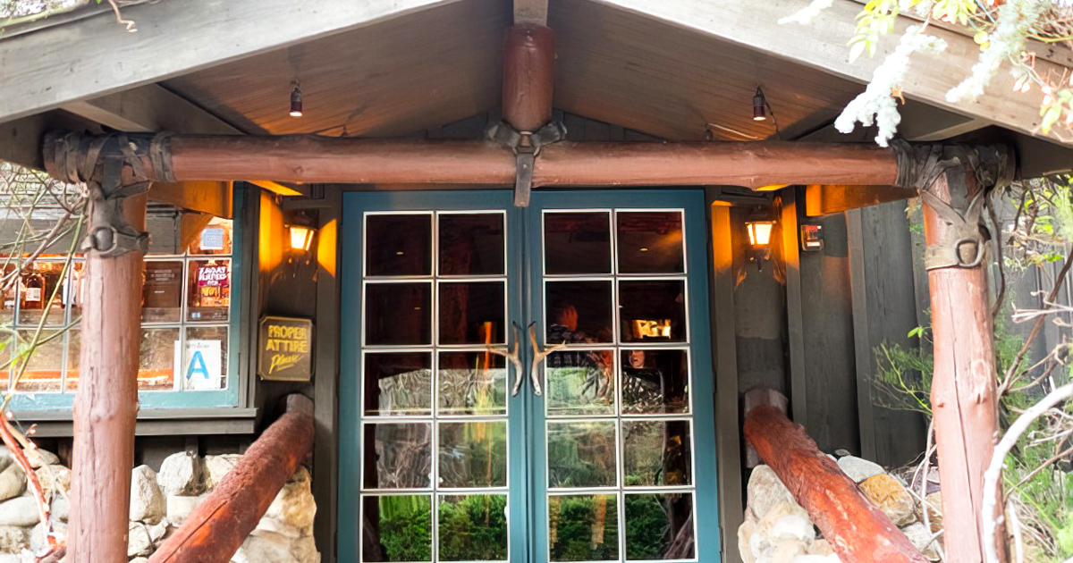 The entrance to Saddle Peak Lodge feels like stepping into a mountain retreat that time forgot. Rustic charm with California cool.