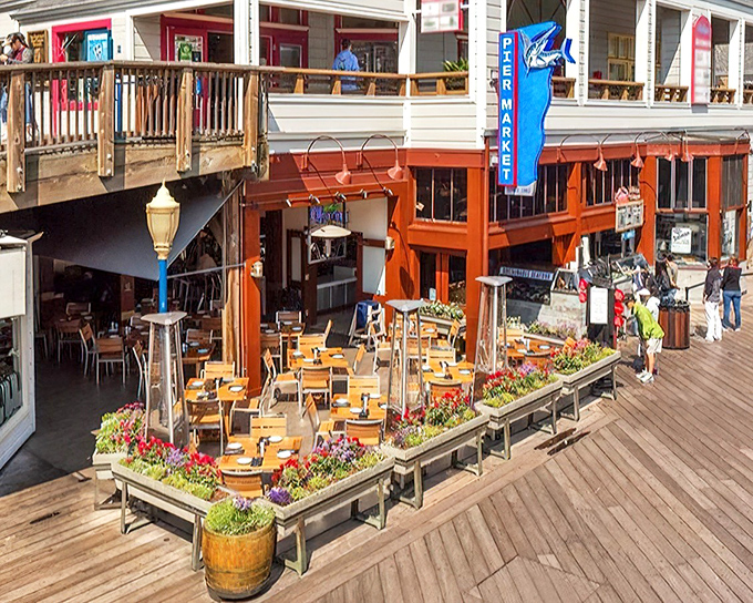 This waterfront gem sits right where the ocean meets your appetite, perfectly positioned for seafood magic.