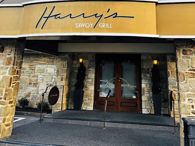 The stone facade of Harry's Savoy Grill stands like a culinary fortress, promising treasures within that Delaware locals have cherished for years.