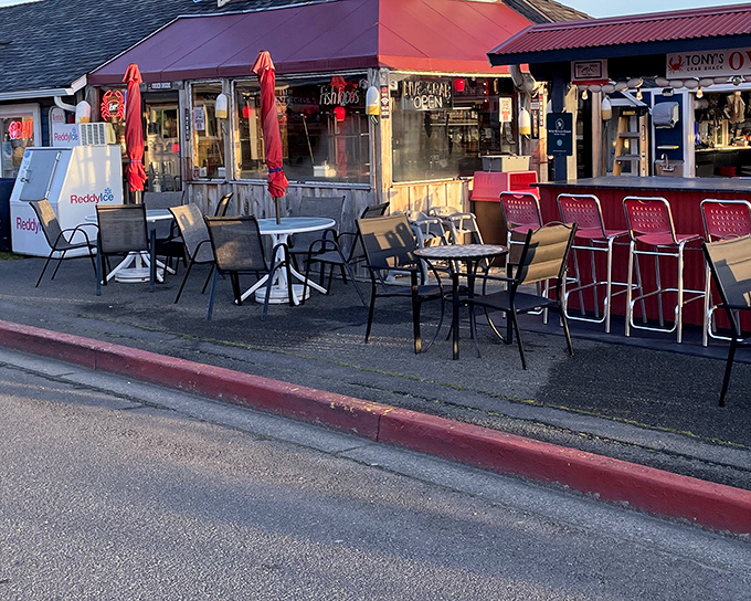 The unassuming exterior of Tony's Crab Shack proves once again that the best seafood often comes from places where the focus is on what's on your plate, not fancy decor.