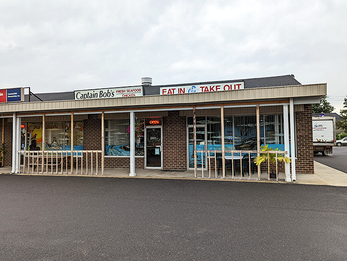 The unassuming storefront of Captain Bob's promises seafood treasures within. Like finding a pearl in an oyster, this strip mall gem delivers oceanic delights to landlocked Pennsylvania.