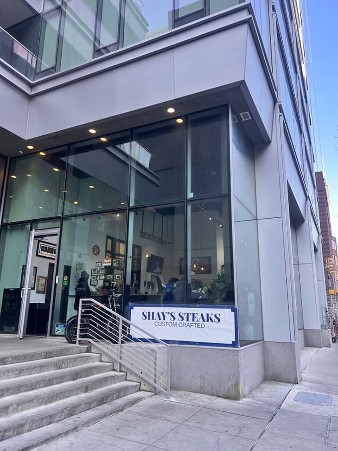 The sleek glass fa&ccedil;ade of Shay's Steaks might look unassuming, but like a good book, you shouldn't judge this culinary treasure by its cover.