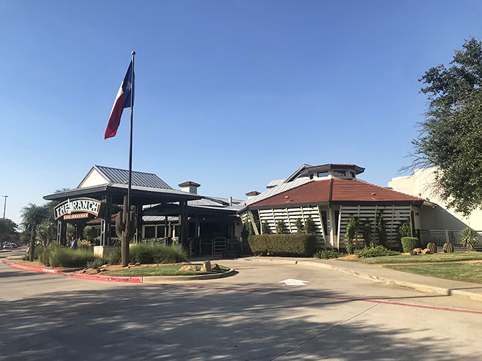 The Texas flag stands sentinel over this rustic-meets-refined oasis, where corporate America takes a delicious detour into Hill Country hospitality.
