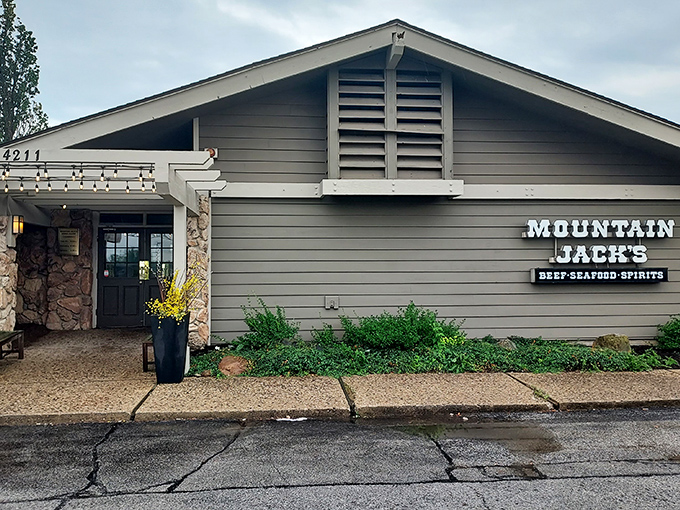 The unassuming exterior of Mountain Jack's hides a carnivore's paradise within. Like finding a treasure map in your attic, this place promises delicious adventures.