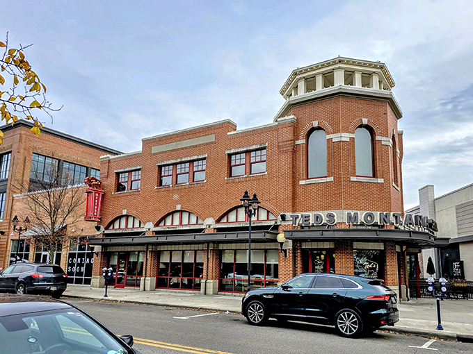 The corner brick building stands proud like a frontier outpost in modern Columbus, its "MONTANA GRILL" sign practically shouting "come get comfortable!"