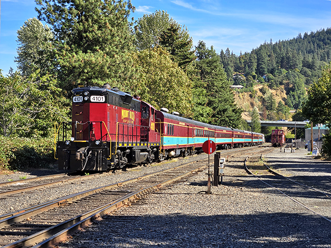 That's not just any locomotive &ndash; it's a rolling piece of Americana with Mount Hood providing the perfect backdrop.