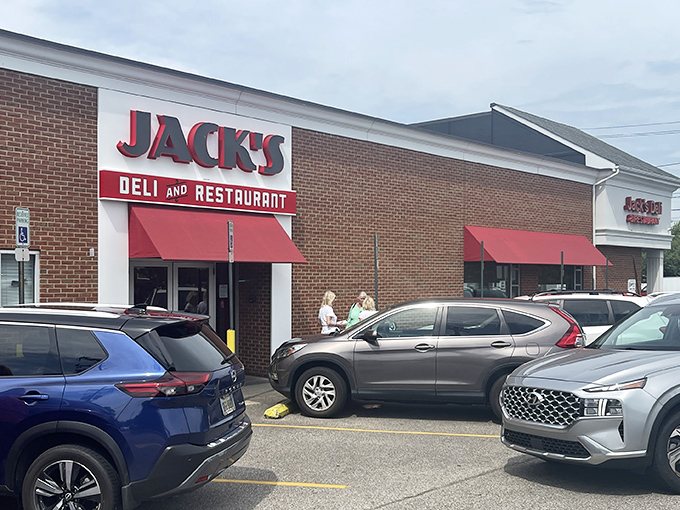 Jack's unassuming brick exterior with its cheerful red awnings is like that friend who doesn't brag but always delivers when it counts.