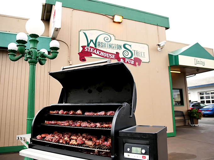 The unassuming exterior hides culinary treasures within. Like finding a Picasso at a yard sale, this modest fa&ccedil;ade conceals Dallas's prime rib paradise.