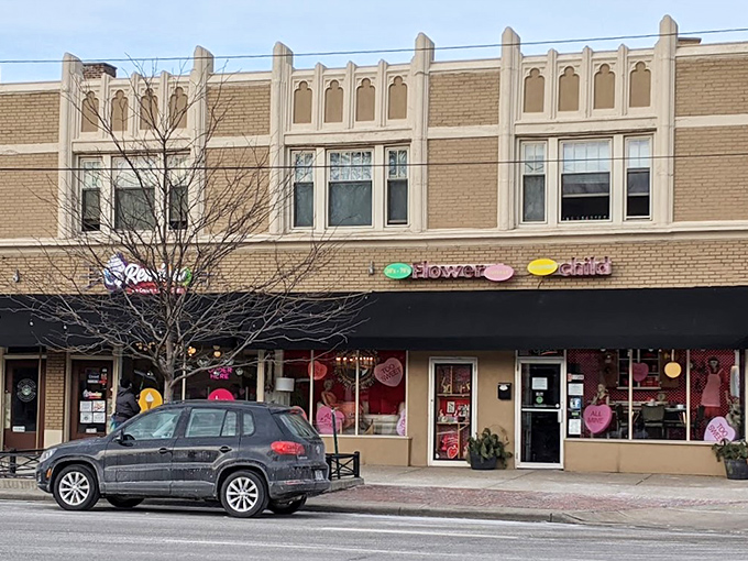 The colorful storefront beckons like a time machine disguised as a retail shop. Those pastel signs aren't just decoration&mdash;they're portals to decades past.