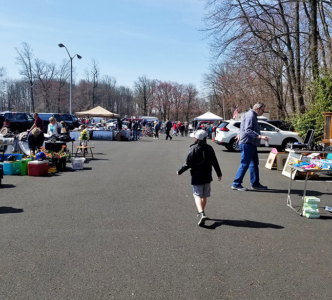 Morning light bathes the treasure-laden tables at Trevose's Philadelphia Flea Market, where early birds catch the vintage worms and seasoned hagglers find their happy place.