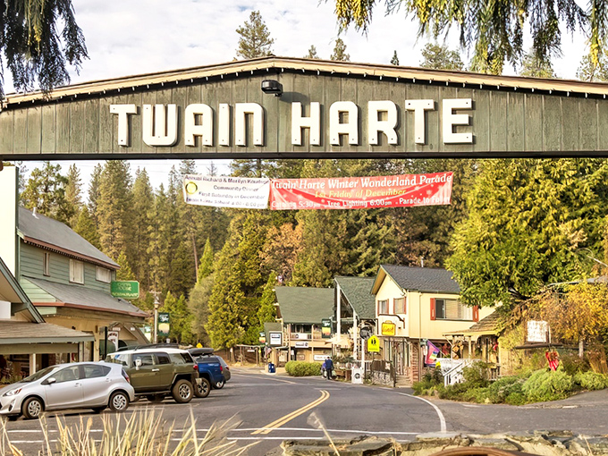 The iconic Twain Harte arch welcomes you like a literary handshake from the town's namesakes. Small-town charm doesn't get more picture-perfect than this.