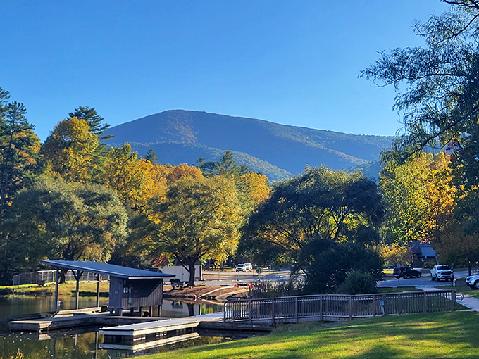 Lake Trahlyta mirrors the surrounding mountains with such perfection, you'll wonder if nature hired a professional decorator.