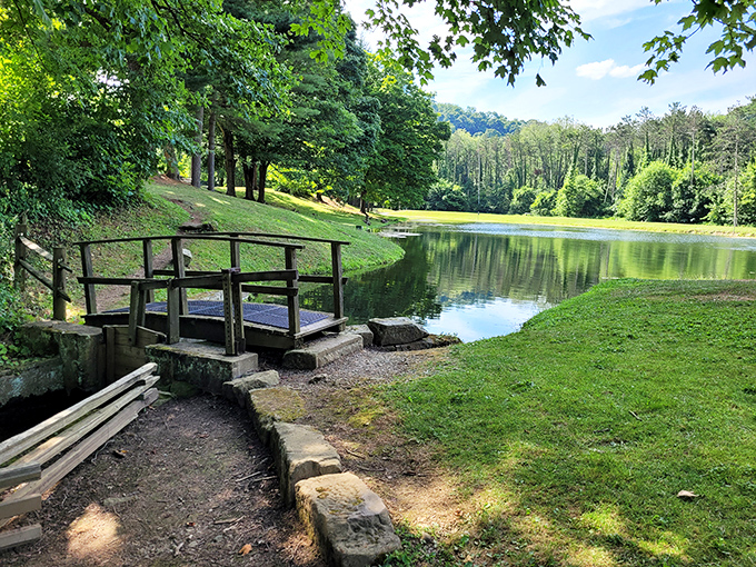 Pioneer Village at Beaver Creek offers a glimpse into Ohio's past, where rustic log cabins stand as time capsules of frontier ingenuity.