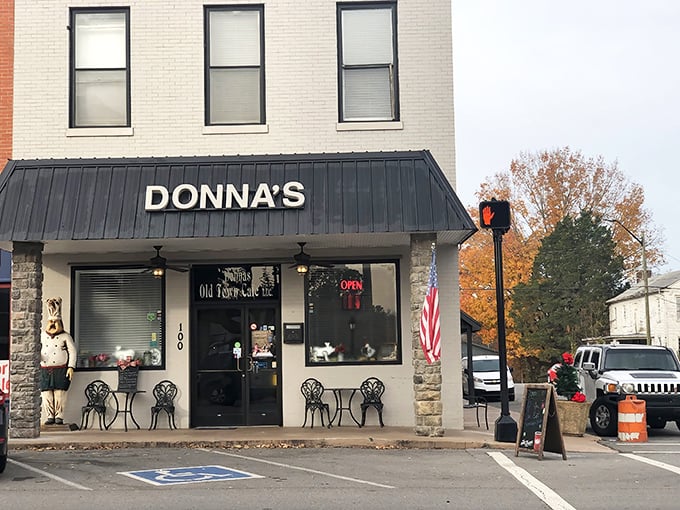 The unassuming storefront of Donna's Old Town Cafe proves that culinary treasures often hide in plain sight. Those bistro chairs aren't just decorative&mdash;they're for the breakfast pilgrims who arrive early. 