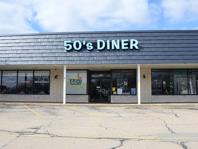 The unassuming exterior of 50's Diner in Peoria hides a time portal to the era of poodle skirts and perfect pancakes.