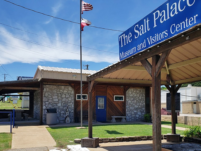 Welcome to the Salt Palace, where the building itself is a literal lick of history standing proudly on Grand Saline's Main Street.