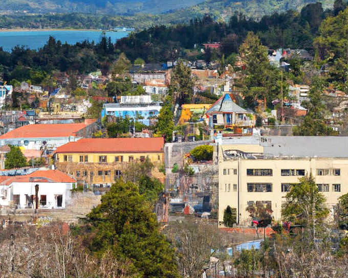 Georgetown's hillside panorama looks like a California postcard come to life, with colorful buildings nestled among towering pines and that quintessential Sierra blue sky.