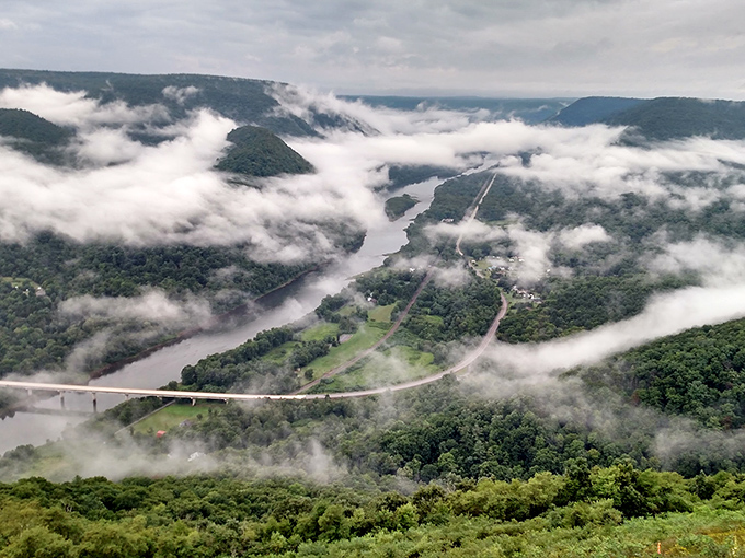 Mother Nature showing off her curves where the West Branch Susquehanna River carves through endless mountains. Pennsylvania's version of the Grand Canyon, minus the tourist crowds.