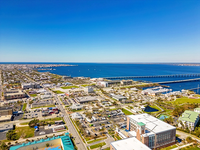 Aerial dreams come true! Punta Gorda's stunning waterfront layout showcases why this affordable paradise makes retirement dollars stretch further than your favorite sweatpants.