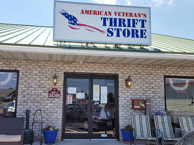 The unassuming brick exterior of American Veteran's Thrift Store in Lewes hides a wonderland of treasures waiting to be discovered inside.