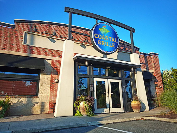 The bright blue sign with its tropical fish logo serves as a culinary lighthouse, beckoning seafood lovers to this unexpected maritime haven in Wyomissing.