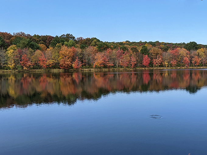 Fall's grand finale at Lake Frances creates nature's perfect mirror. Those colors aren't Photoshopped&mdash;they're Pennsylvania showing off its autumn wardrobe.